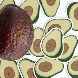 Cute Sticker, Avocado, Glossy Decal, Gift for Friend, Kawaii Aesthetic ...