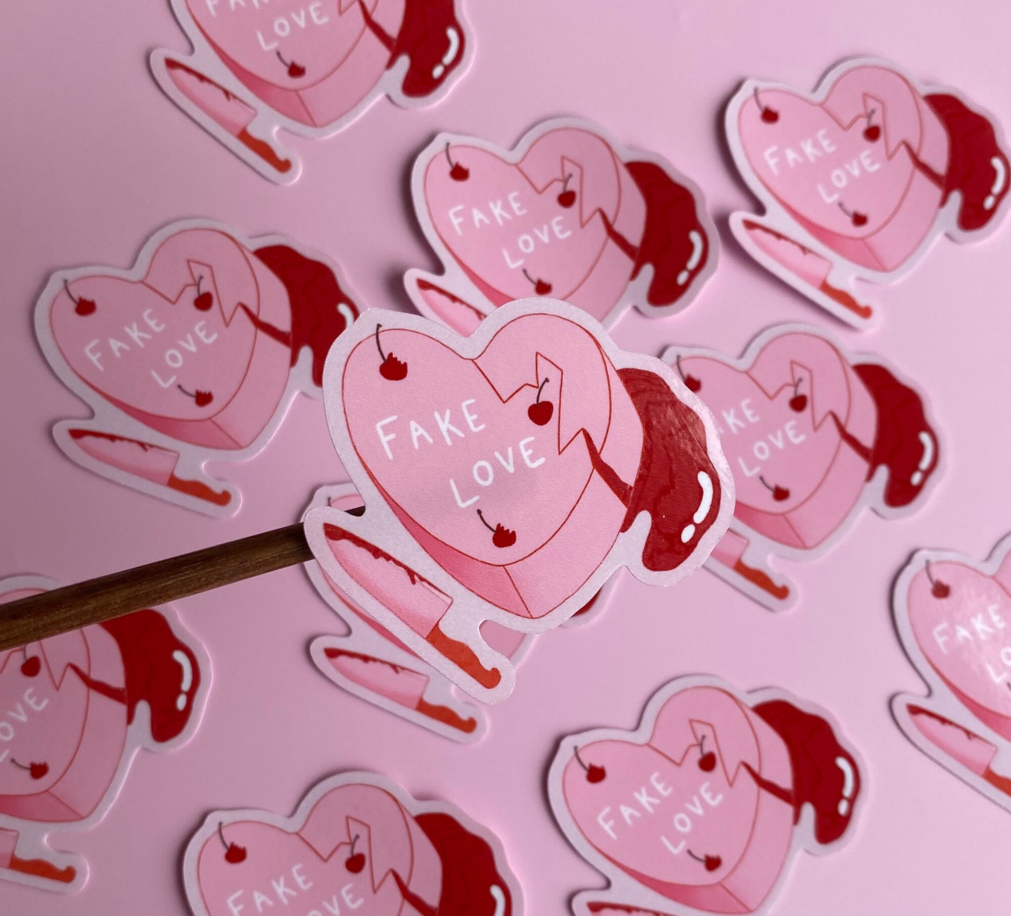 BTS Die Cut Sticker Fake Love Cute Cakes Glossy K-pop | Etsy