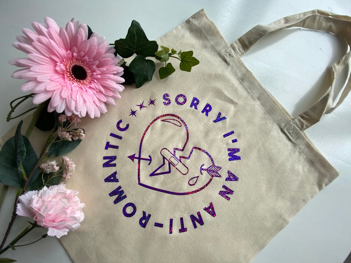 Txt Tote Bag Anti Romantic 100 Cotton Heat Transfer Vinyl Etsy