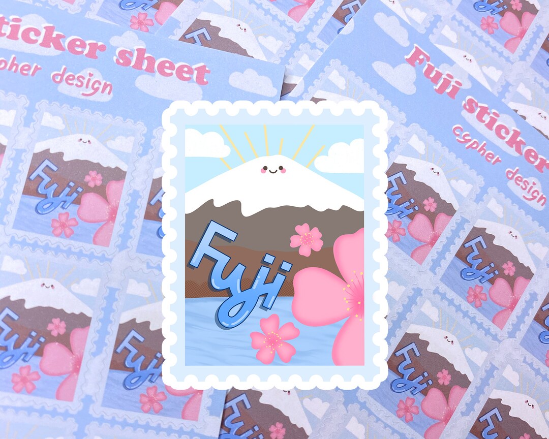 Japanese Sticker, Mount Fuji, Mount Fuji Sticker, Kawaii Sticker Sheet ...
