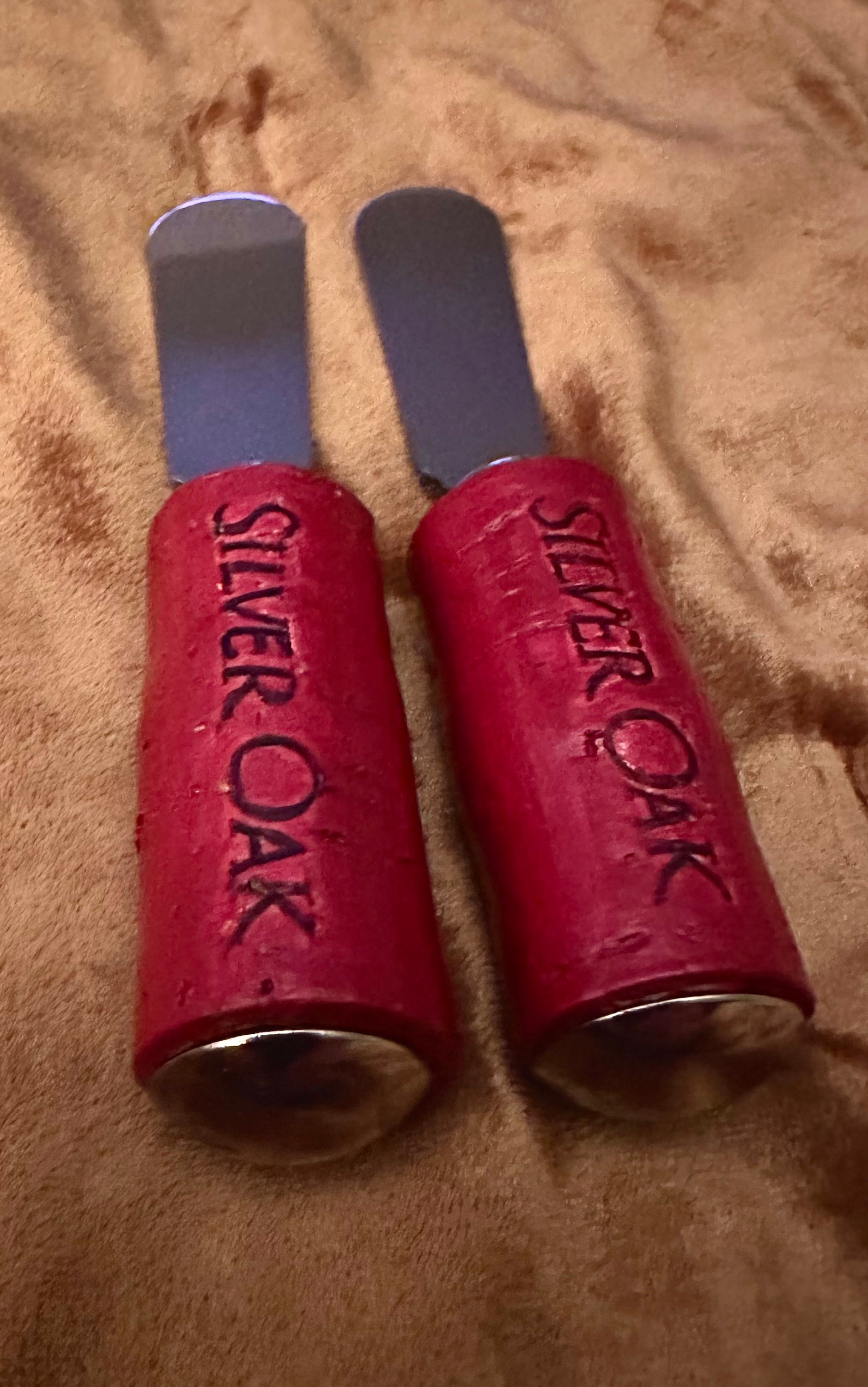 2 Red Shabby Chic Silver Oak Cork Cheese Spreaders - Etsy