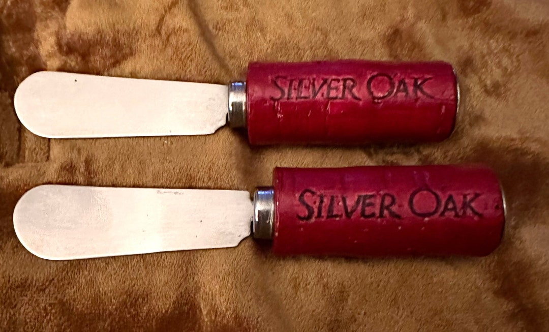 2 Red Shabby Chic Silver Oak Cork Cheese Spreaders - Etsy