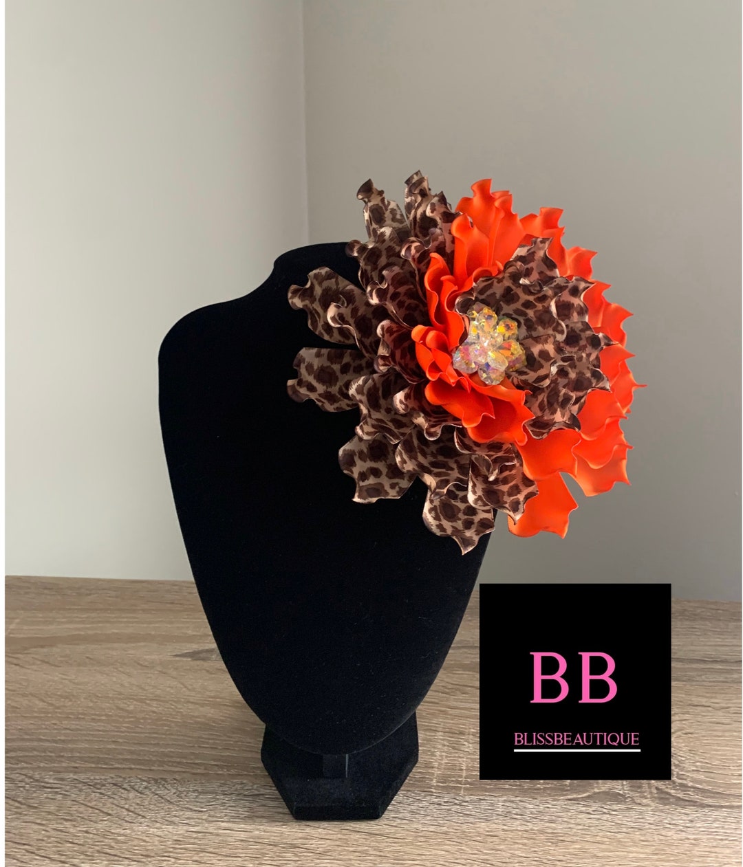 Flower Brooch Print and Orange Mix Pin Corsage - Etsy