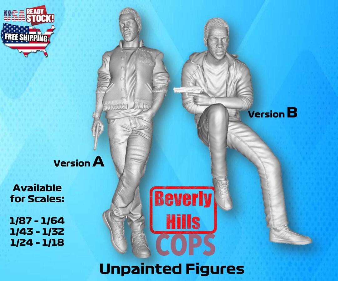 Beverly Cop (2 Versions to Choose From) UNPAINTED Resin Figures 1/87 1/ ...