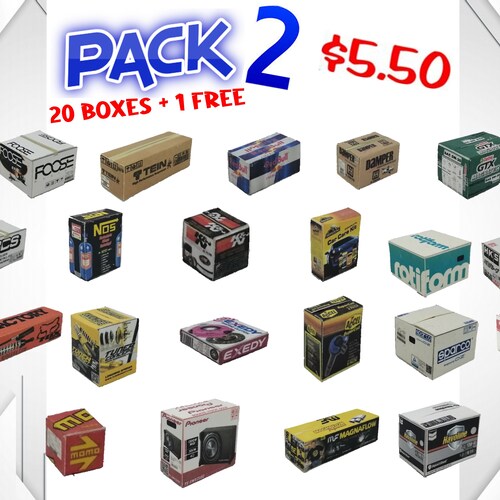 Instant Download 40 Printable Boxes 1/32 Scale diorama Garage | Etsy