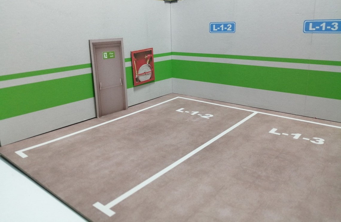 Instant Download Printable Parking Lot Display Garage 1/18 | Etsy