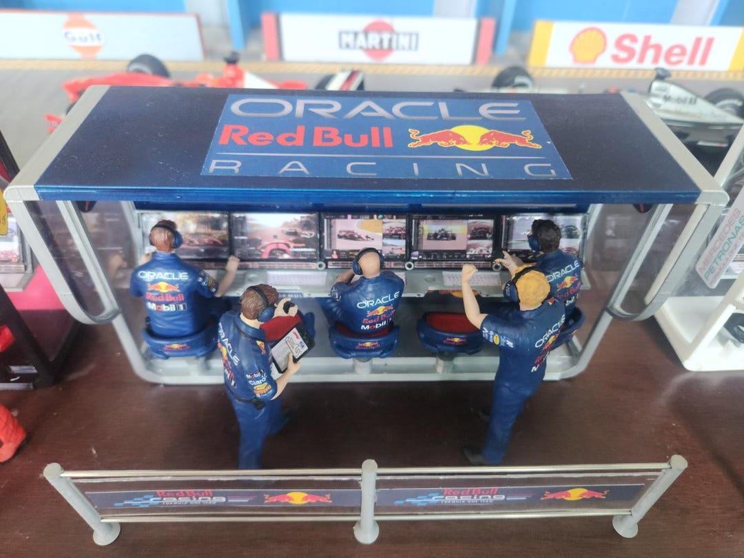 Red Bull F1 Pit Wall Set 1/18 Scale Diorama (handmade Accessory) - Etsy
