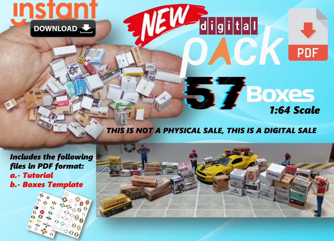 Instant Download 57 Printable Boxes 1:64 Scale (garage Diorama ...