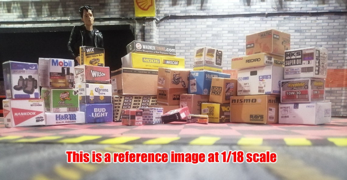 NEW Instant Download Printable Pack 32 Boxes 1/12 Scale Garage Diorama ...
