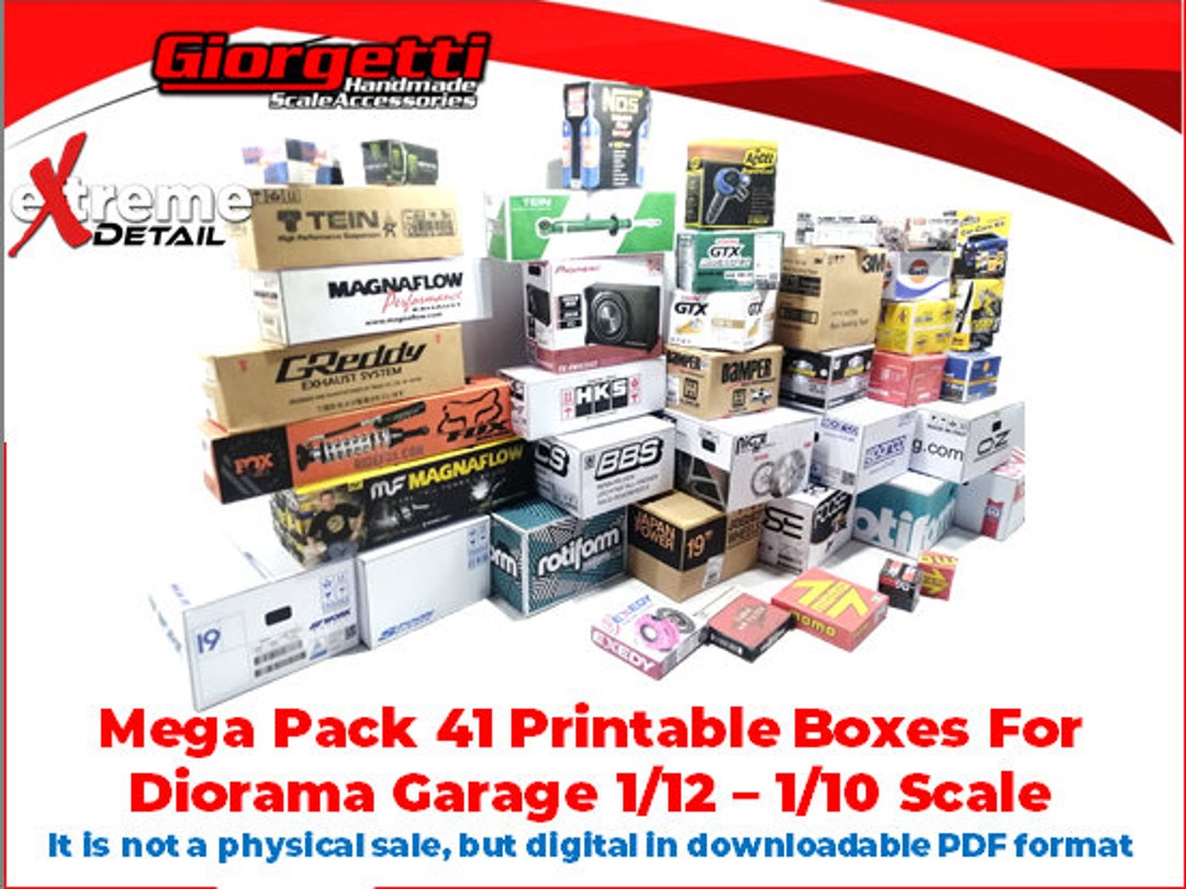 Instant Download Printable Pack Boxes for Diorama Garage 1/12 or 1/10 ...