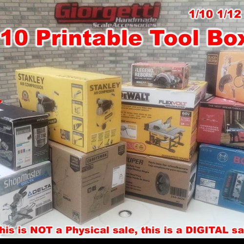 10 Printable Tools Boxes 1/10 1/12 Scale Garage Diorama - Etsy