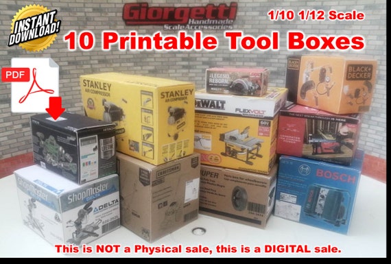 10 Printable Tools Boxes 1/10 1/12 Scale Garage Diorama - Etsy