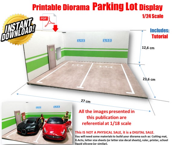 Instant Download Printable Parking Lot Display Garage 1/24 | Etsy