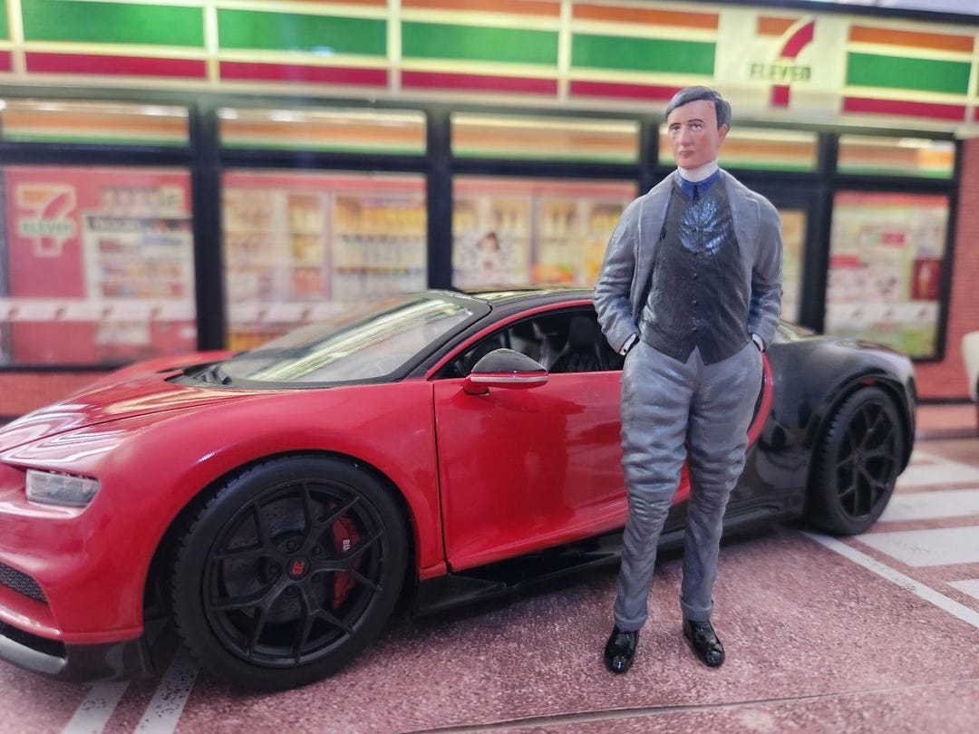 Ettore Bugatti Handpainted Resin Figure 1/18 Scale Diorama (handmade ...