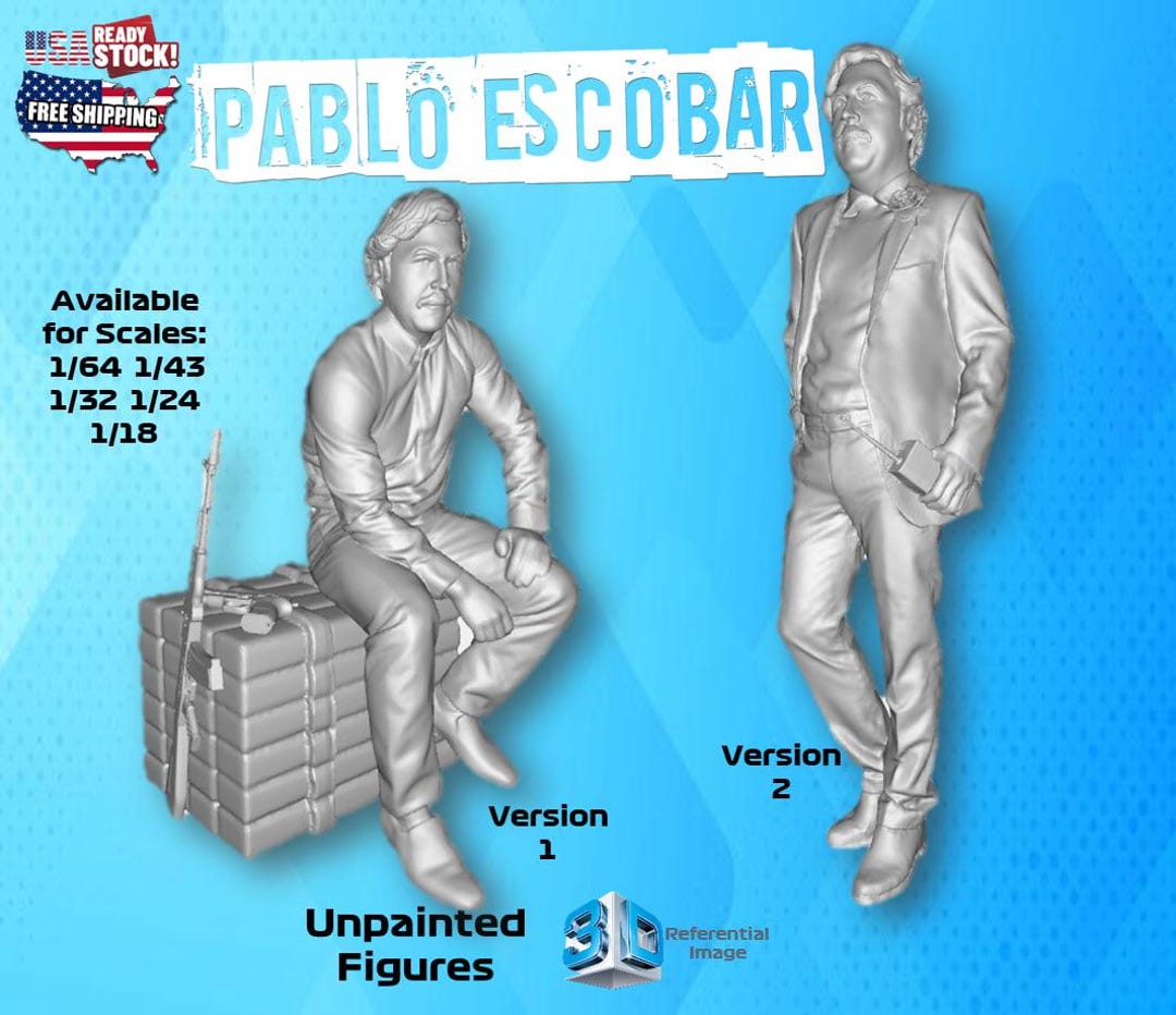 Pablo Escobar UNPAINTED Resin Figure 1/64 1/43 1/32 1/24 1/18 Scale USA ...