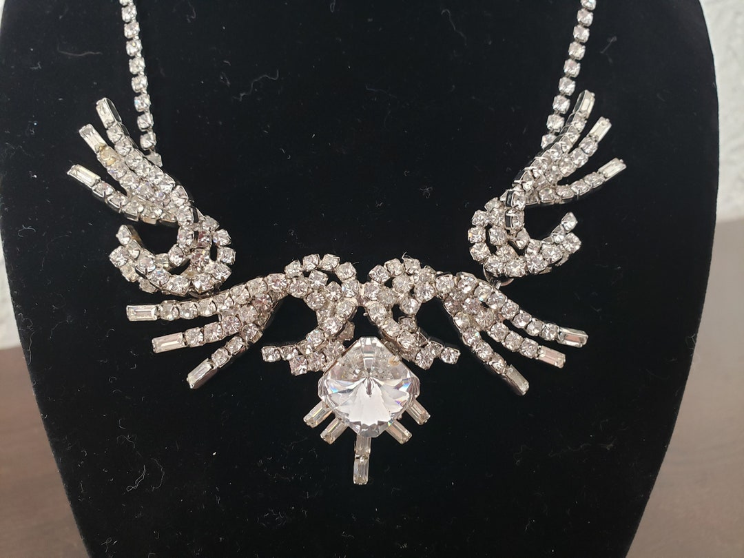 Vintage Faux Crystal Necklace - Etsy