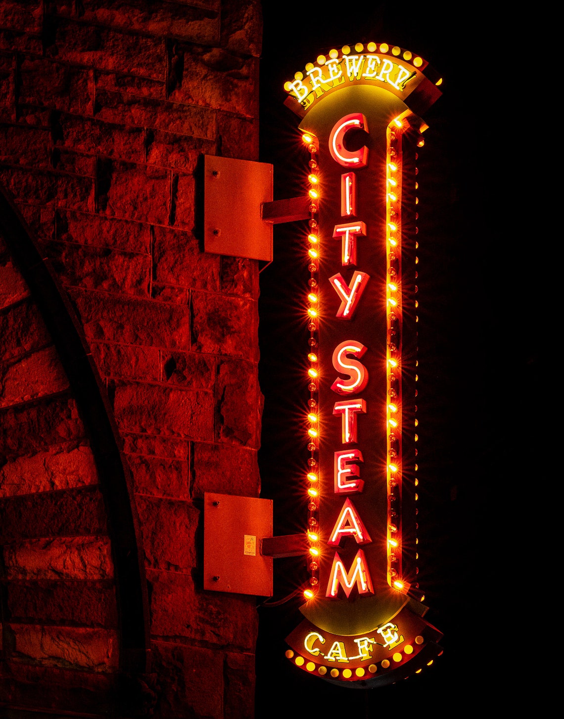 A Downtown City Steam Brewery Neon Sign Perfect for Your Basement Bar ...