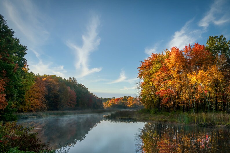 A Brisk Autumn Morning on Great Brook Waterway in Southwick MA - Etsy