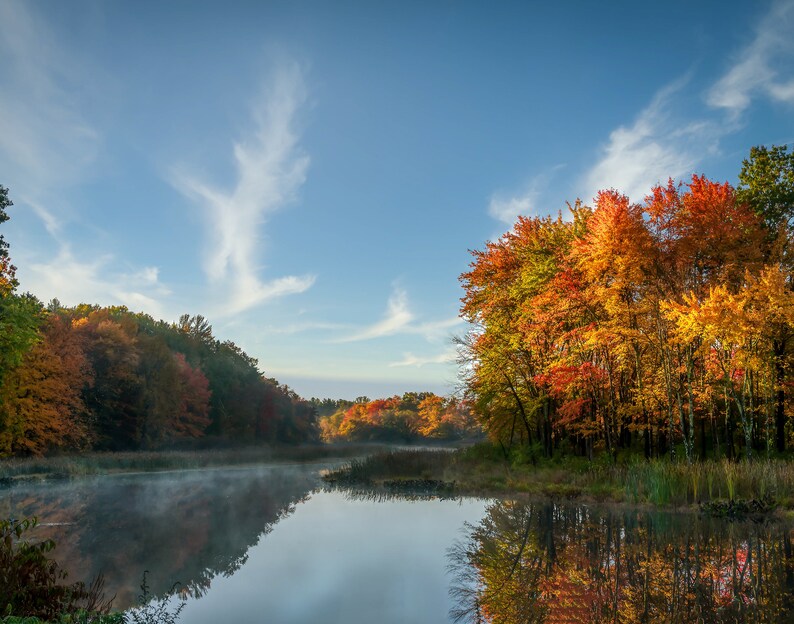 A Brisk Autumn Morning on Great Brook Waterway in Southwick MA - Etsy