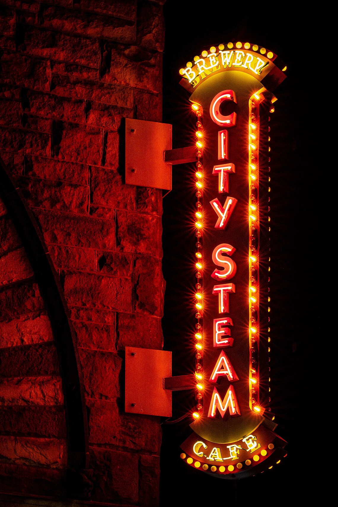 A Downtown City Steam Brewery Neon Sign Perfect for Your Basement Bar ...