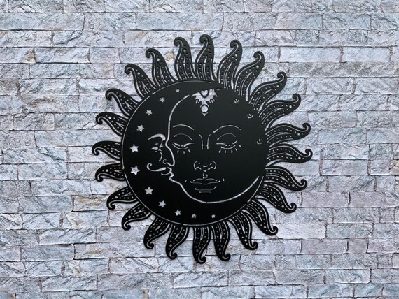 Fancy Sun and Moon Metal Art Sun Fences Art Sunshine Sun | Etsy