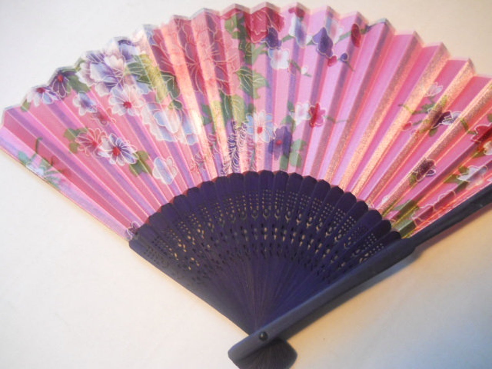 Pink Floral Silk Handheld Hand Fan Folding Fans Asian Hand Fan - Etsy