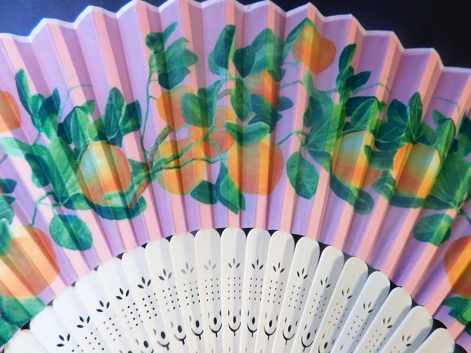 Oranges Fruit Silk Nylon Handheld Fan Folding Hand Fan Handmade Orange ...