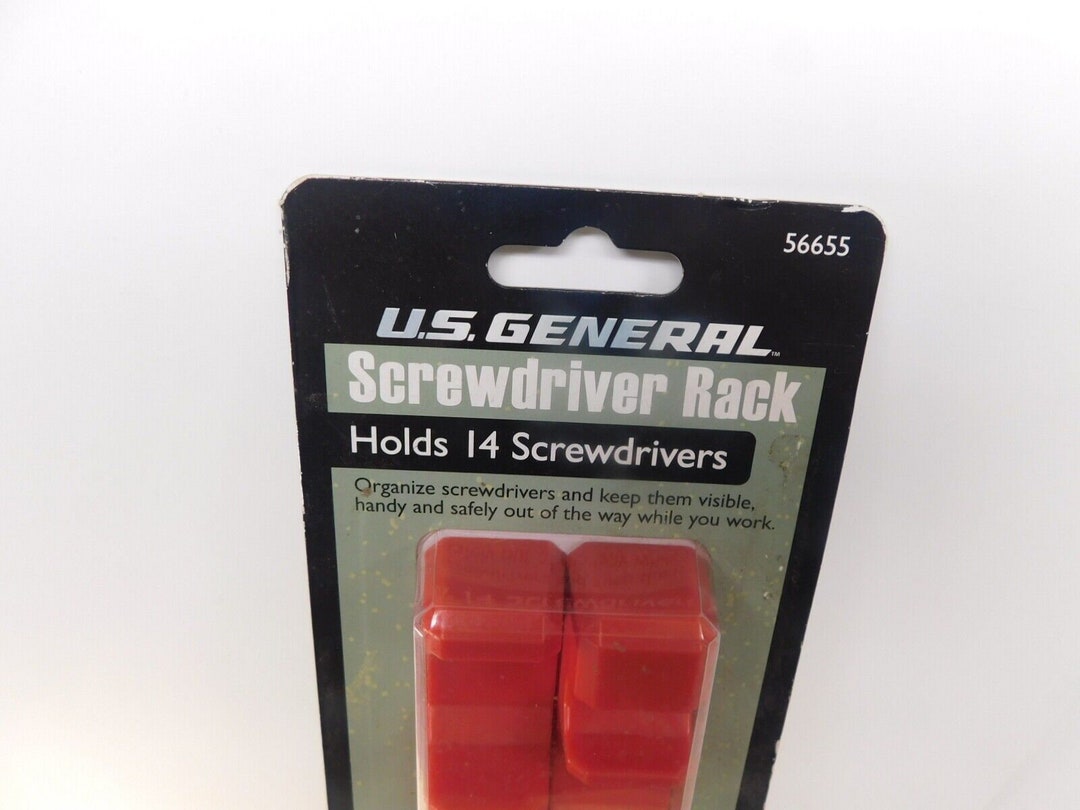 2 Pc Harbor Freight U.S. General RED Screwdriver Rack Holds 14 ...