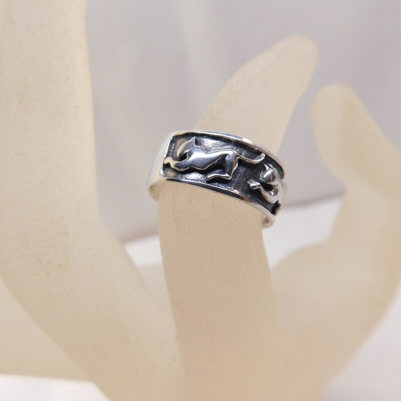 Vintage Panther Ring 925 - Etsy