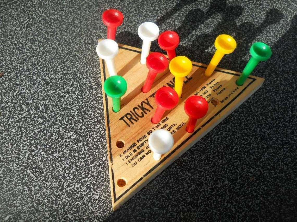 Wooden Tricky Triangle Game With Colored Pegs - Etsy UK