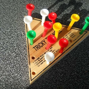 Wooden Tricky Triangle Game With Colored Pegs - Etsy