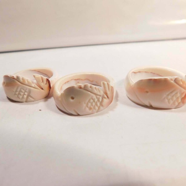 Carved Shell Ring - Etsy