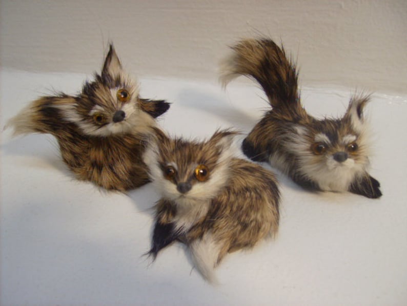 Fox Figures 3 Pc Set Furry Animals Collectibles - Etsy