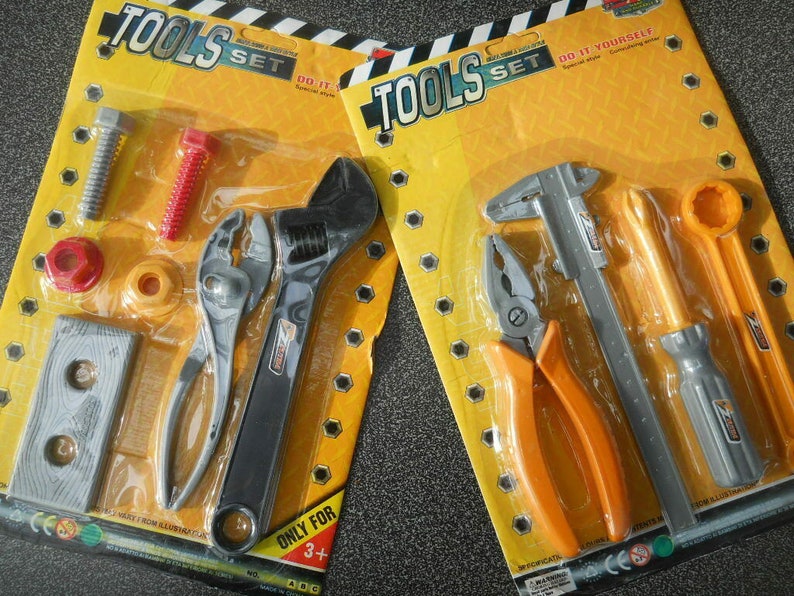 2x Kids Toy Tool Set Tools for Kids Pretend Play Handyman Toys Vintage ...