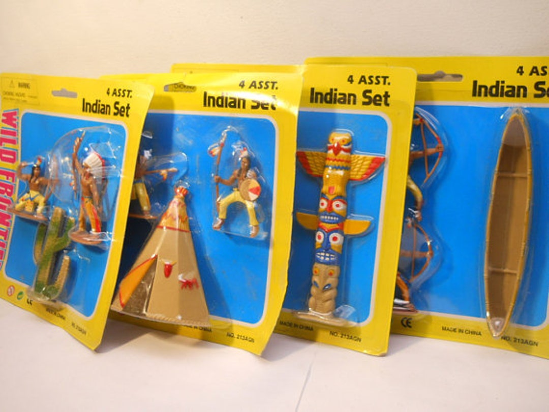 Native Wild Frontier Western Toys Pretend Play Indian Sets 4 Diff Asst ...