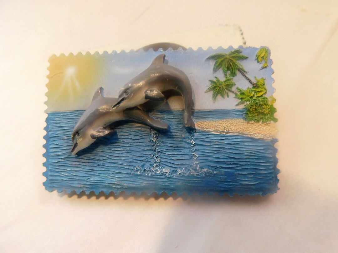Square Dolphins Refrigerator Magnet Ocean Scenery Fish - Etsy