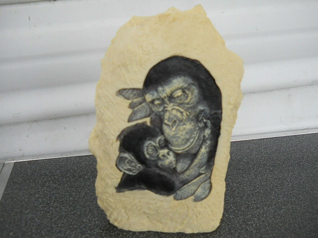 Embossed Safari Stone Monkey Ape Decorative Figure Statue Collection ...