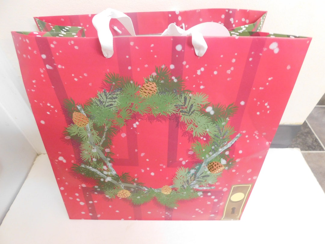 Hallmark Gift Sack Tote Bag Carry Bag Handbags Holiday Wreath - Etsy