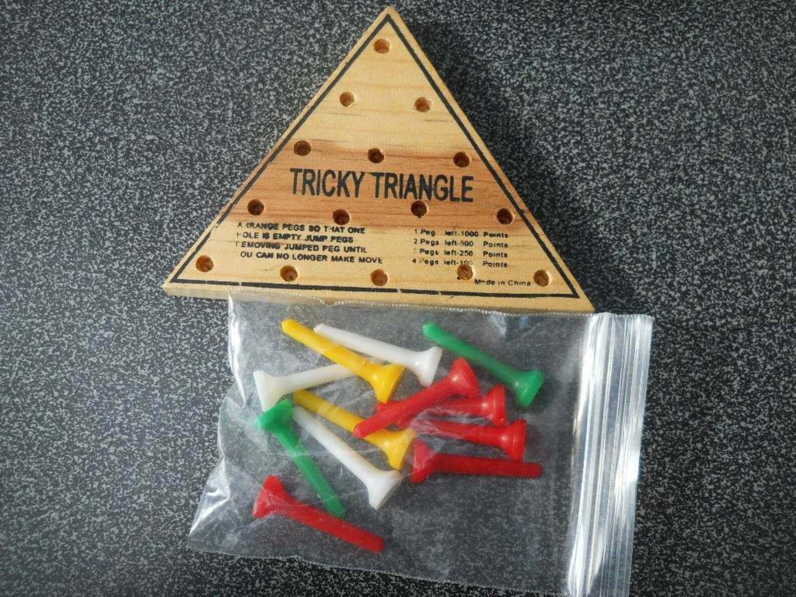 Wooden Tricky Triangle Game With Colored Pegs - Etsy UK