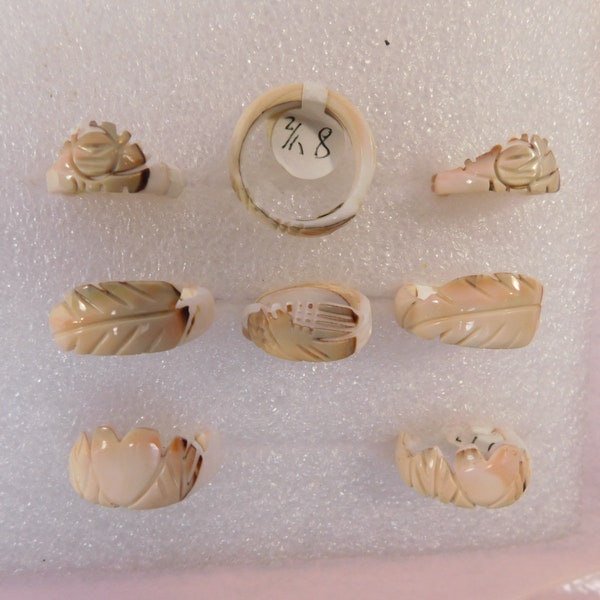 Carved Shell Ring - Etsy