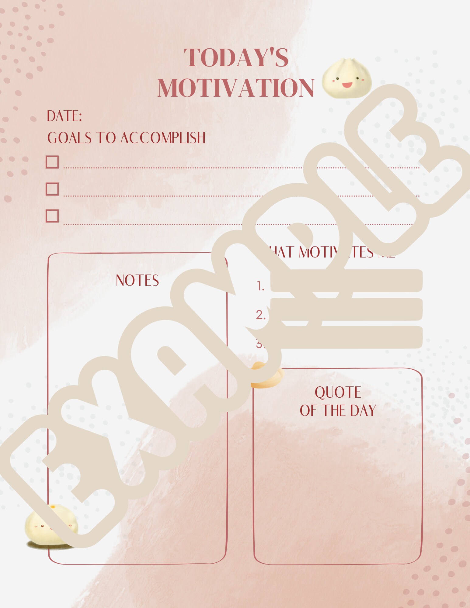 Dim Sum-inspired Printable Journal 6 Pages | Motivation | Manifestation ...