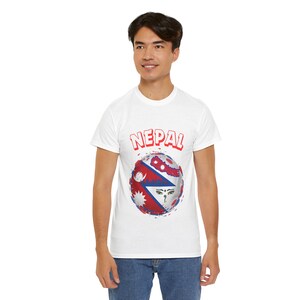 Men Nepali White Flag T-shirt Design. Heavy Cotton and Nepal Tshirt ...
