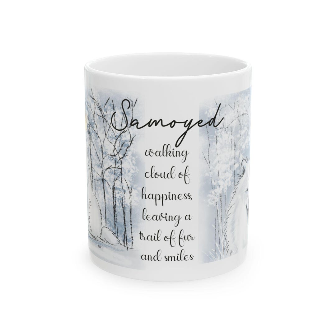 Samoyed Dog Ceramic Mug: Cozy Winter Coffee Cup - Etsy