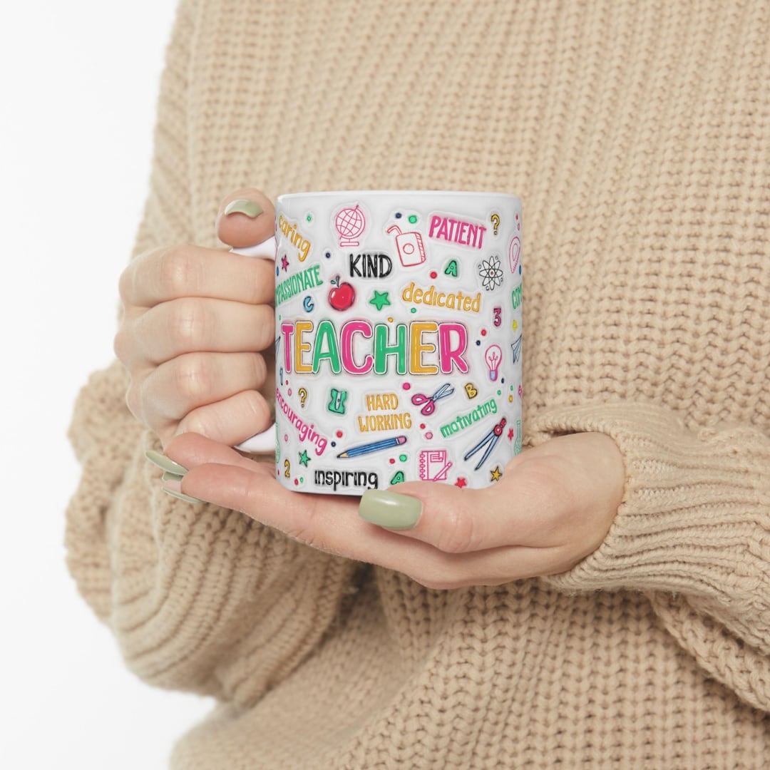Teacher Appreciation Ceramic Coffee Mug: Vibrant Educator Gift - Etsy