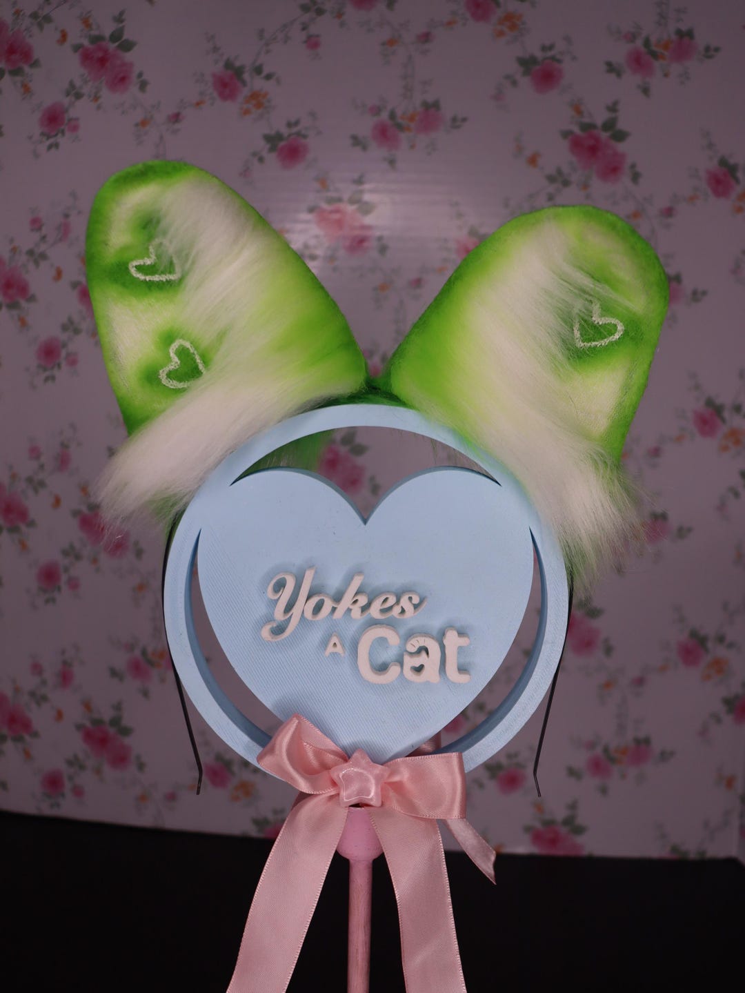 Bendable Neon Green Heart Themed Inumimi Puppy Ears - Etsy