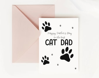 Cat Dad Fathers Day Card, Best Cat Dad Father's Day Card, From Cat ...