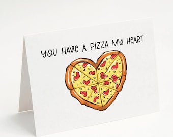Pizza Valentine Day Card - Etsy
