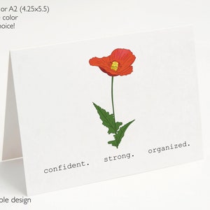 August Birth Flower, Birth Month Flower Card for Birthday, Poppy Flower ...