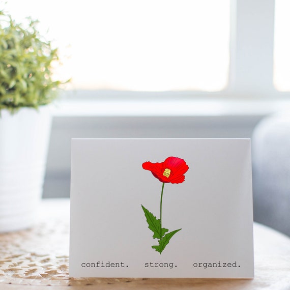 August Birth Flower Birth Month Flower Card for Birthday - Etsy