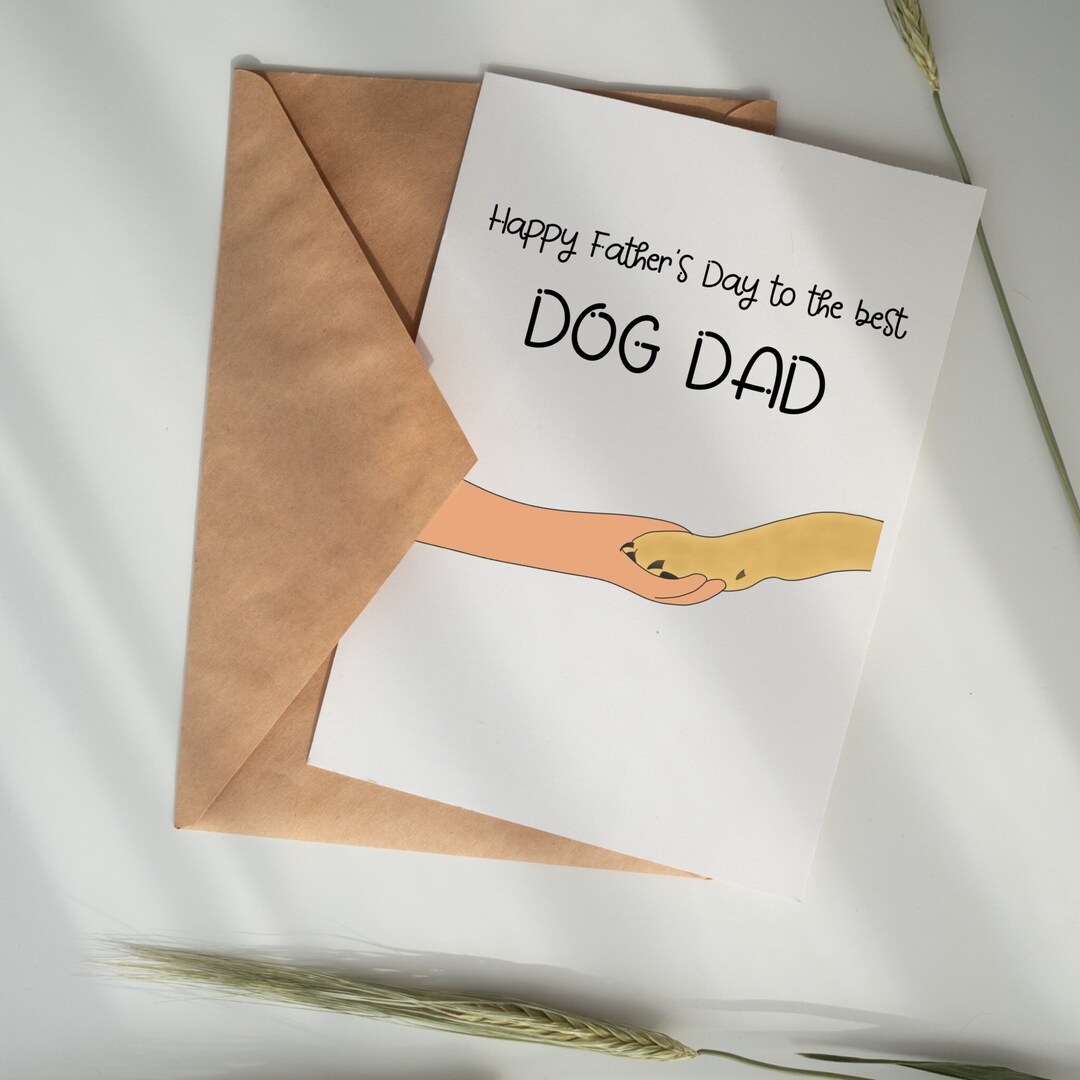 Dog Dad Card for Fathers Day Doggy Daddy Happy Fathers Day - Etsy